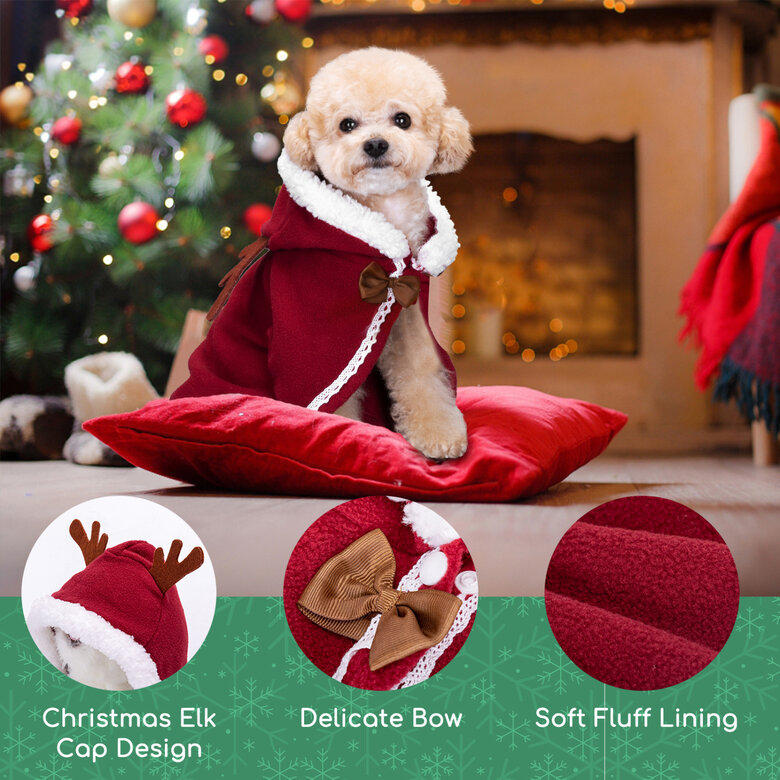 Nobleza-Ropa Navideña para Perro,Traje De Navidad Perro,Capa y Sombrero de Navidad para Perro ...