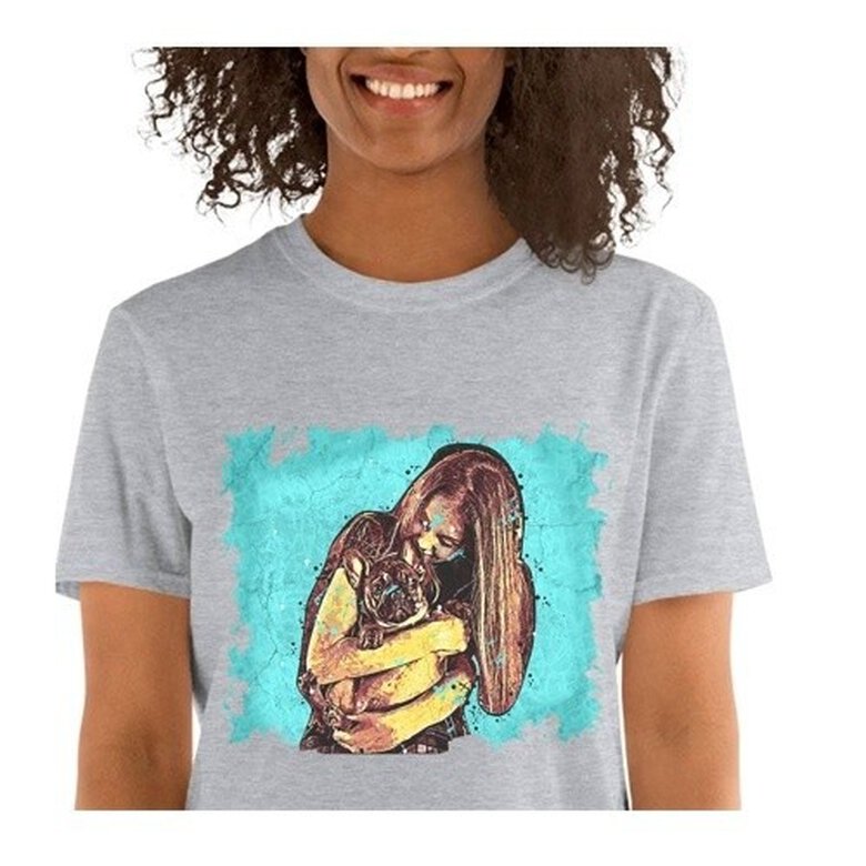 Mascochula camiseta mujer graffiti personalizada con tu mascota gris ...