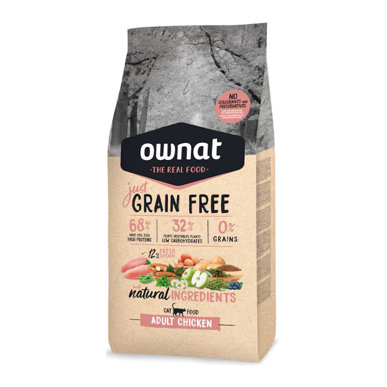 Ownat Just Grain Free Adulto Pollo pienso para gatos | Tiendanimal