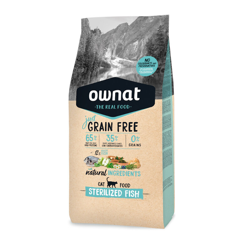 Ownat Just Grain Free Esterilizado Pescado pienso para gatos | Tiendanimal