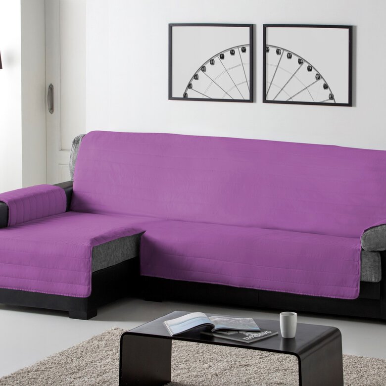 Cubre Sofa Acolchado Chaise Longue Izquierdo color Lila | Tiendanimal