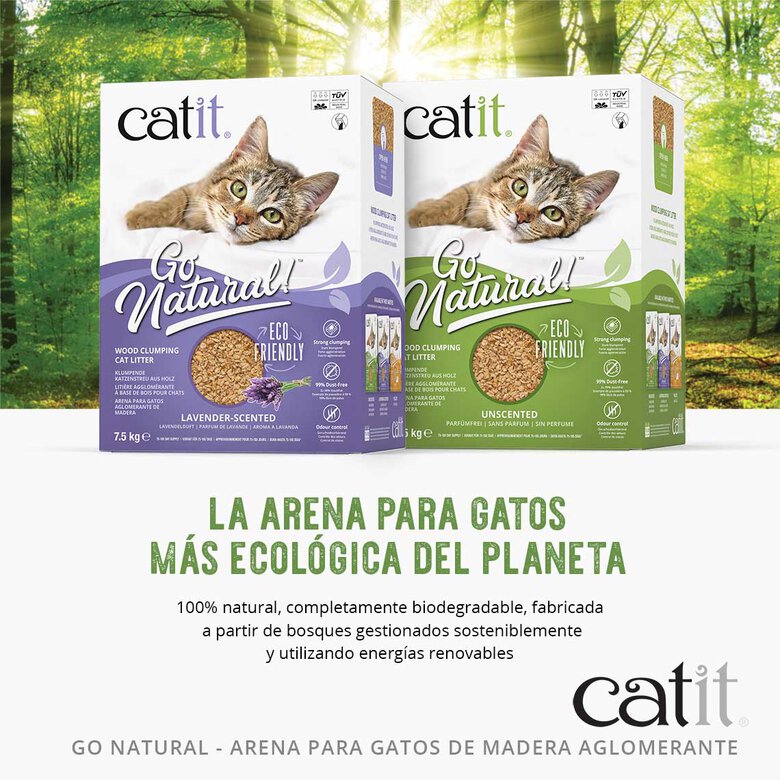 Arena para Gatos Aglomerante de Madera Catit Go Natural, Natural ...