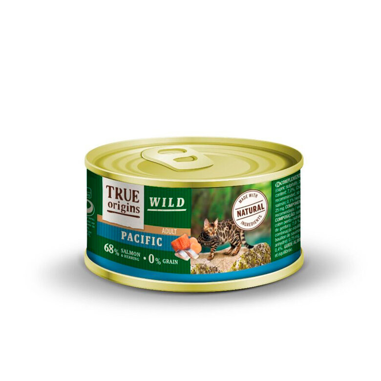 True Origins Wild Adult Pacific Salmón y Arenque lata para gatos ...