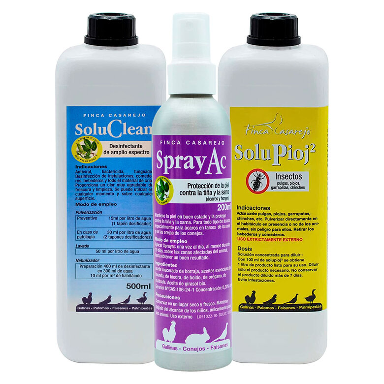 Finca casarejo pack de productos de limpieza y desinfección para gallinero | Tiendanimal